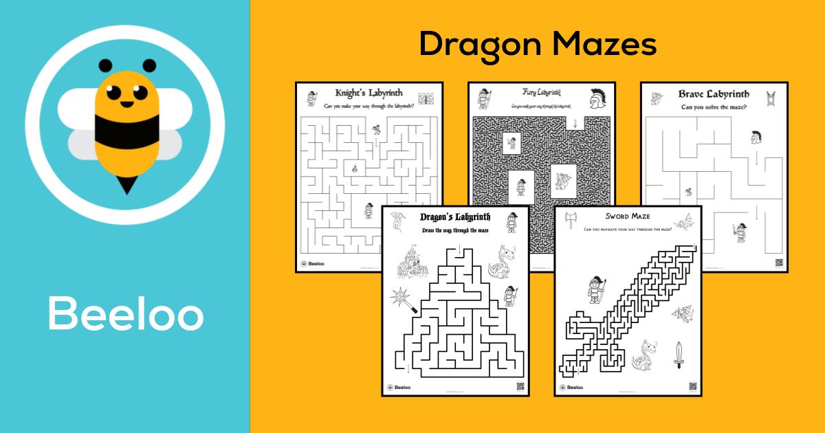 Dragon-themed Mazes • Beeloo Printable Crafts and Activities for Kids